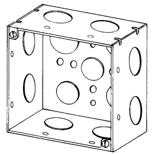 Appleton ETP 4SD-3/4 Square Box, Steel, 30.3 cu-in Capacity, 13 Outlets ...