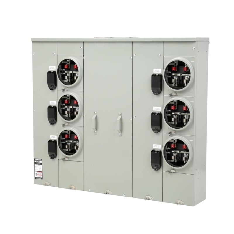 Siemens UNI-PAK WP6612RJB 6-Position Meter Socket, 120/240 VAC, 600 A ...