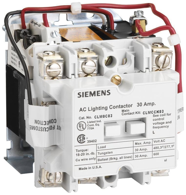 Siemens CLM0C04240 Class CLM Mechanically Held Lighting Contactor, 220/ ...