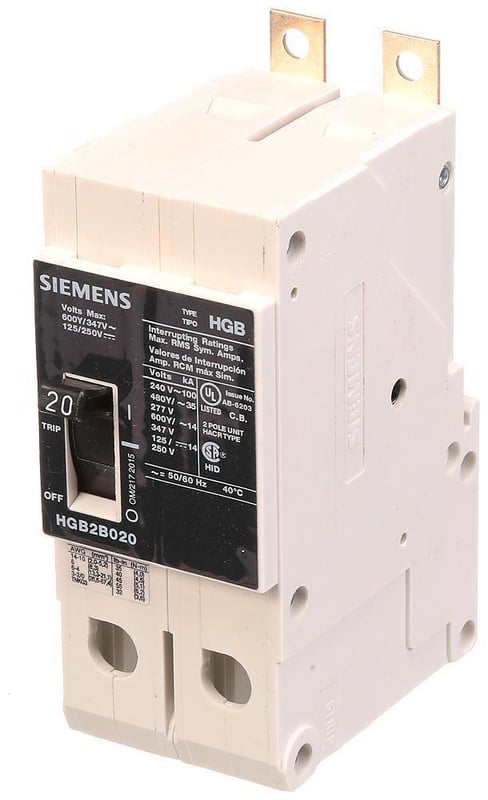 Siemens SpeedFax HGB2K020B Low Voltage Molded Case Circuit Breaker ...