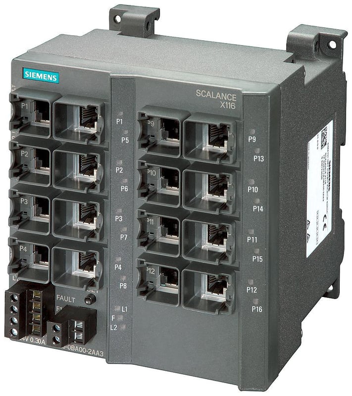 Siemens 6GK51160BA002AA3 SCALANCE X116 Unmanaged Industrial Ethernet ...