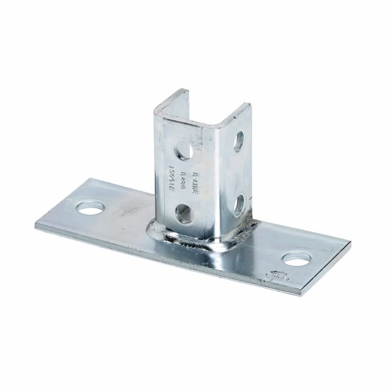 B-Line B280FLZN Rectangular U Type Post Base, 1 Channel, Flush to Side ...