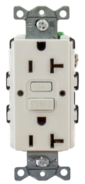 Power Protection Devices, Receptacle, Self Test, GFCI, 20A 125V, 2-Pole ...