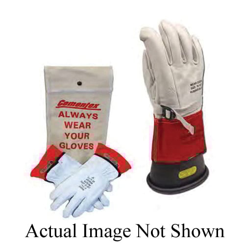 Cementex IGK0-11-10B Class 0 Insulated Gloves Kit, SZ 10, Black, Rubber ...