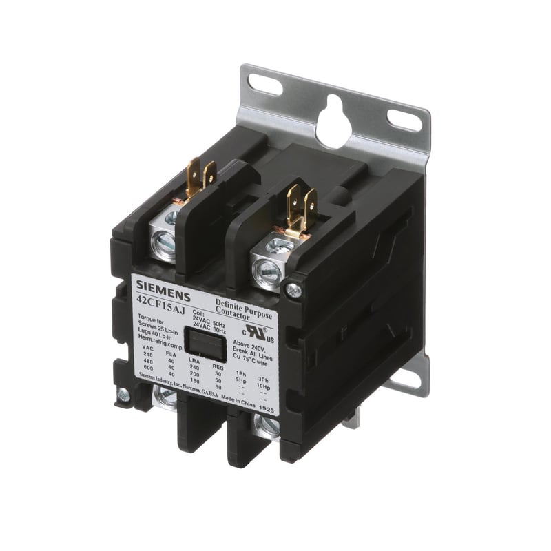 Siemens 42CF15AF Class 42 Non-Reversing Definite Purpose Contactor, 120 ...