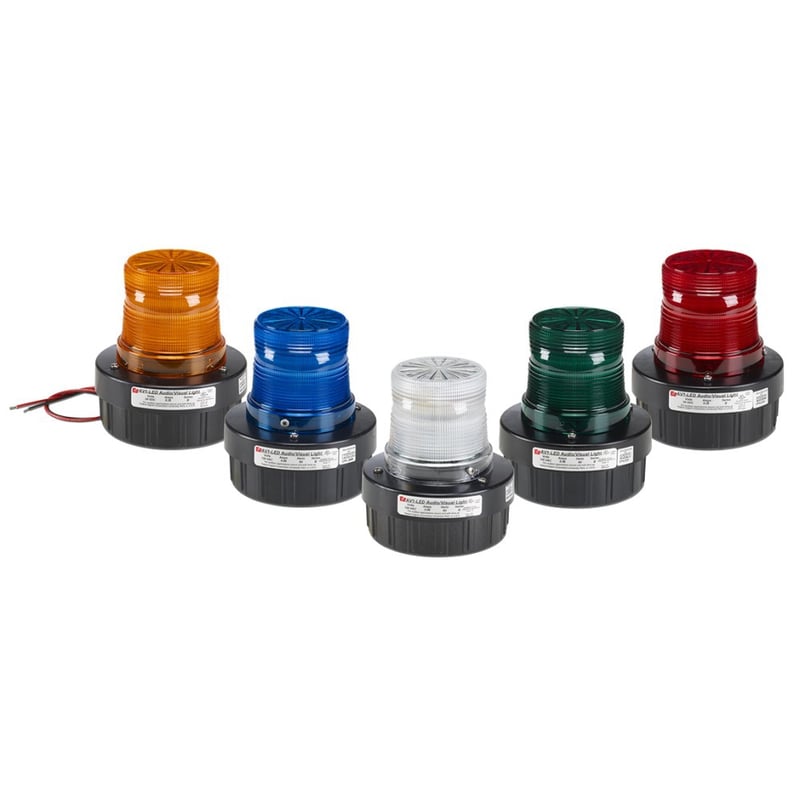 Federal Signal AV1-LED-120R Audio/Visual Signaling Buzzer, 120 VAC, LED ...