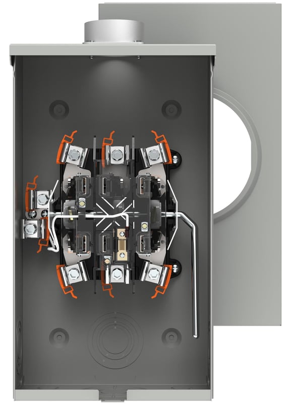 Siemens TALON 40037-02NA 5-Cutout 1-Position Type HQ Meter Socket, 600 ...