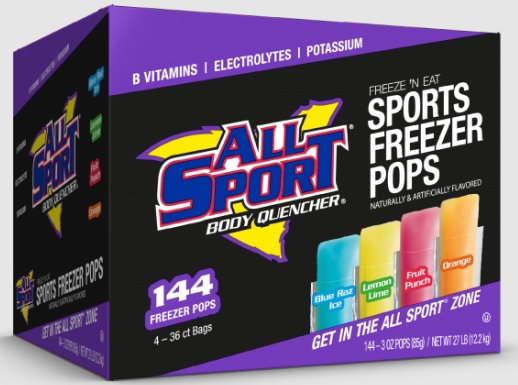 All Sport Body Quencher Variety Pack Freezer Pops, 144 CT | Agilix ...
