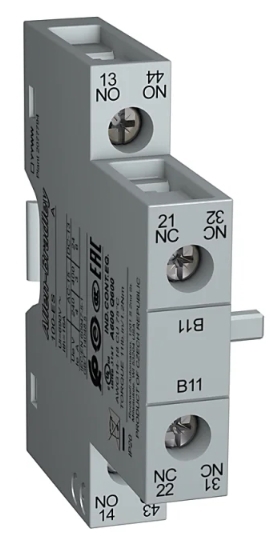 1 N.O. - 1 N.C. Auxiliary Contact Block for Side Mounting. Use with 100 ...