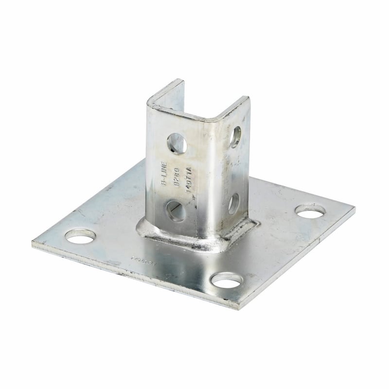 B-Line B280SQZN Type U Square Post Base, 1 Channel, Centered Channel ...