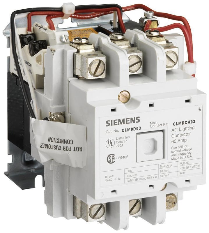 Siemens CLM0D03240 Class CLM Mechanically Held Lighting Contactor, 220/ ...