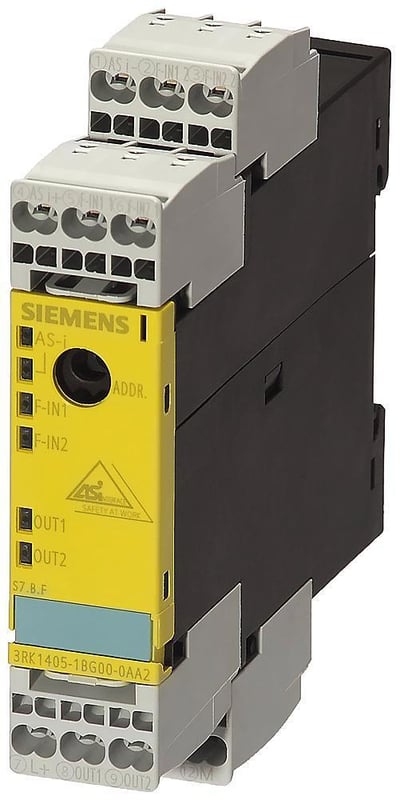 Siemens 3RK1405-1BE00-0AA2 AS-I SlimLine Digital IO Module, 2 Inputs, 2 ...