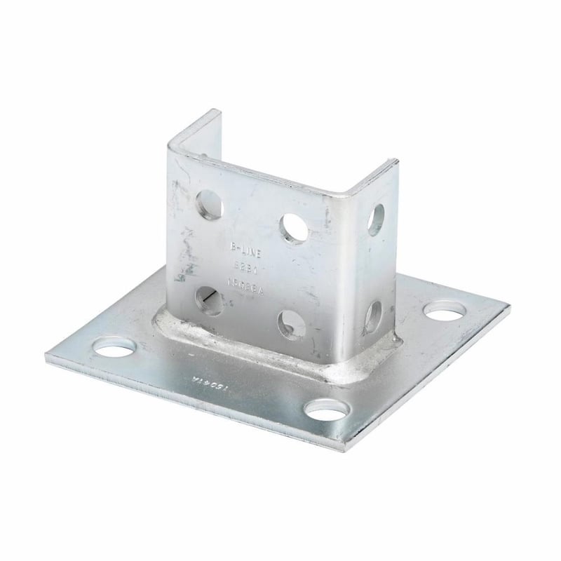 B-Line B281SQZN Type U Square Post Base, 2 Channel, Centered Channel ...