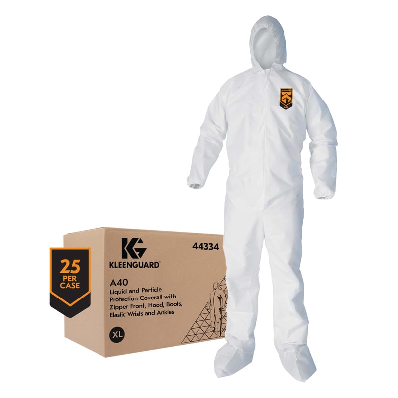 KleenGuard 44334 A40 Liquid Particle Protection Disposable Coverall, XL ...